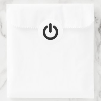 Power Button Symbol Classic Round Sticker | Zazzle
