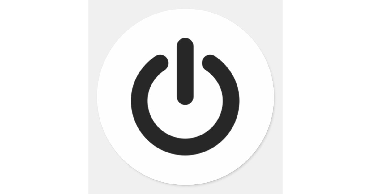 Power Button Symbol Classic Round Sticker | Zazzle