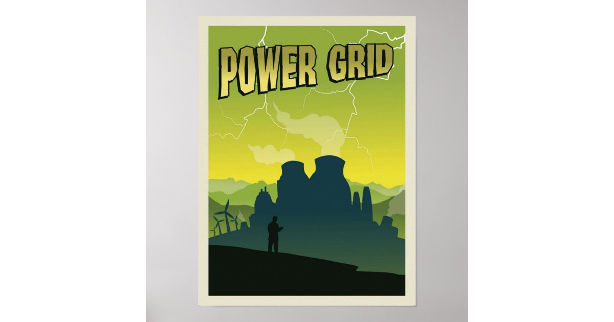 Power Grid Board Game Minimalist Travel Style Gam Poster | Zazzle