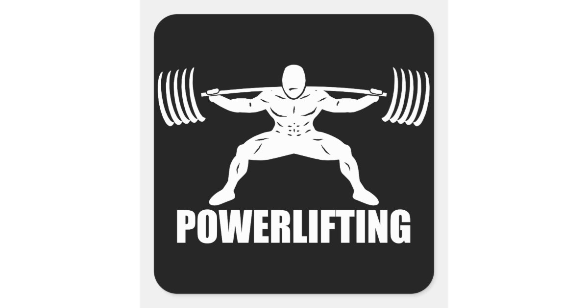 "Power lifting" Squat Motivational Square Sticker | Zazzle