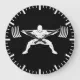 "POWER LIFTING" Sumo Power Squat Illustration Large Clock | Zazzle
