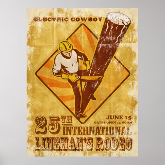 power lineman electrician repairman vintage poster | Zazzle.com