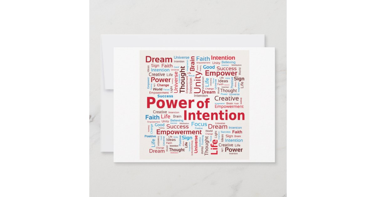 Power of Intention Word Cloud Success Colorful Invitation | Zazzle