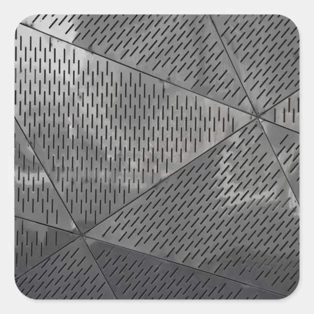 Power of steel construction Stainless Industrial Square Sticker | Zazzle
