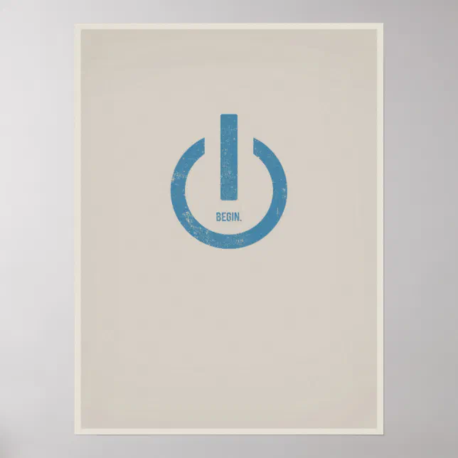 Power on minimalistic poster | Zazzle