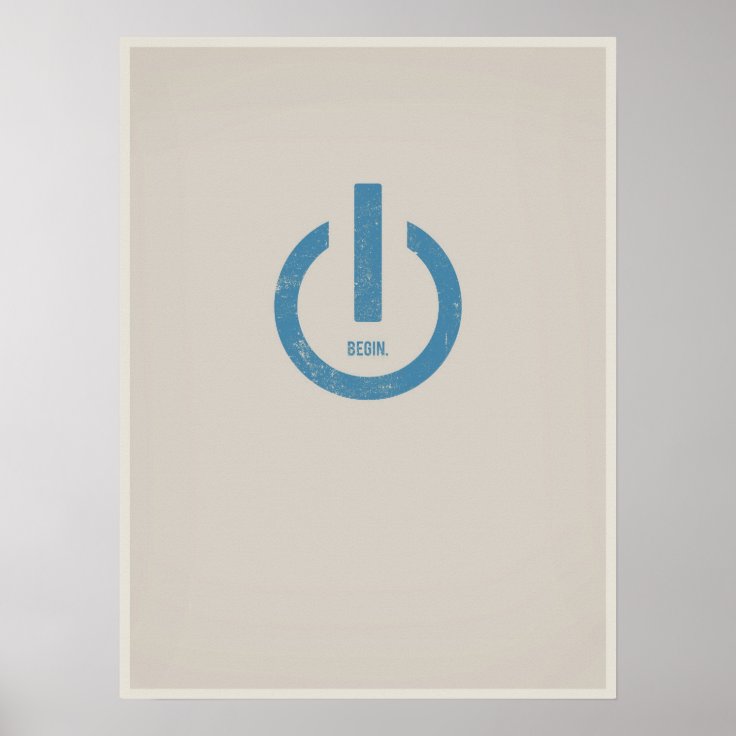 Power on minimalistic poster | Zazzle