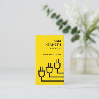 Power Plug Extension Wires Electrician Business Card | Zazzle