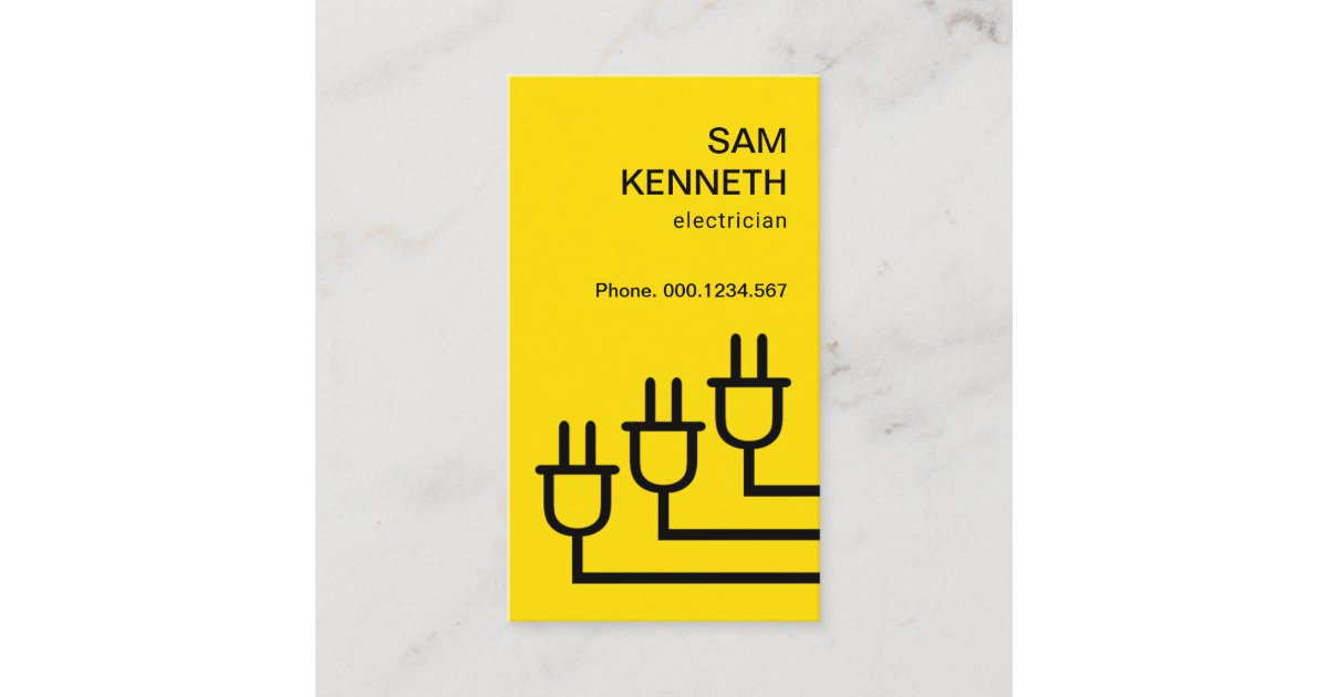 Power Plug Extension Wires Electrician Business Card | Zazzle