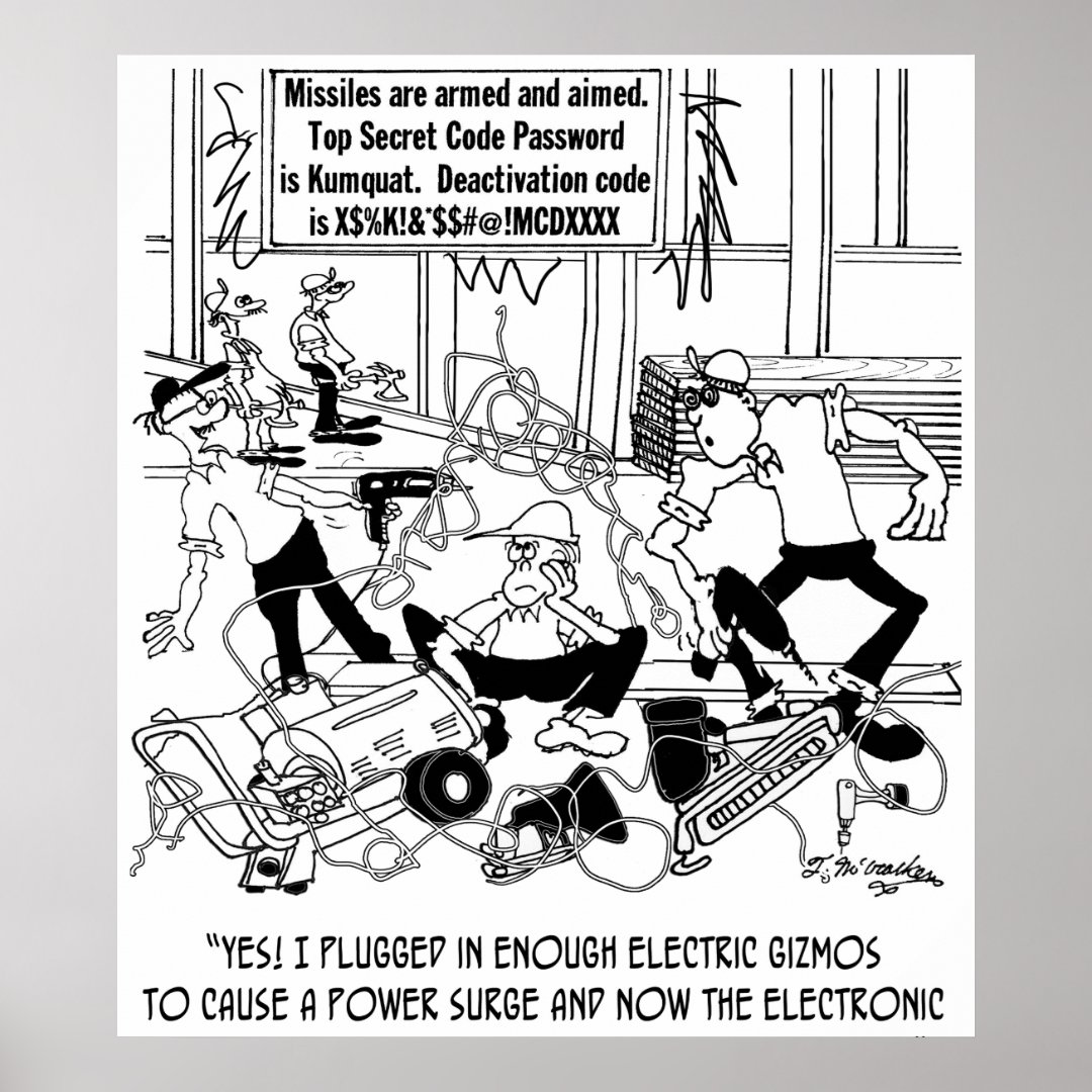 Power Surge Cartoon 7308 Poster | Zazzle