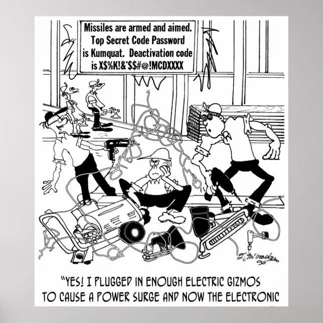 Power Surge Cartoon 7308 Poster | Zazzle