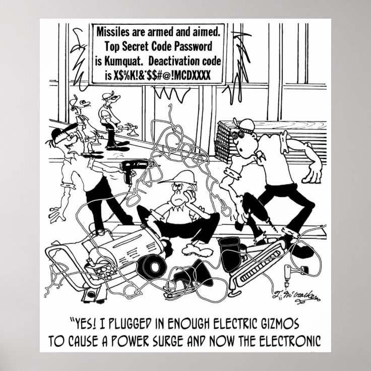 Power Surge Cartoon 7308 Poster | Zazzle