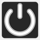 Power Symbol (Black and White) Classic Round Sticker | Zazzle.com