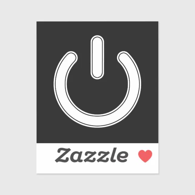 Power Symbol (Black and White) Sticker | Zazzle