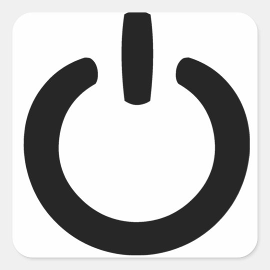 Power Symbol Square Sticker | Zazzle.com