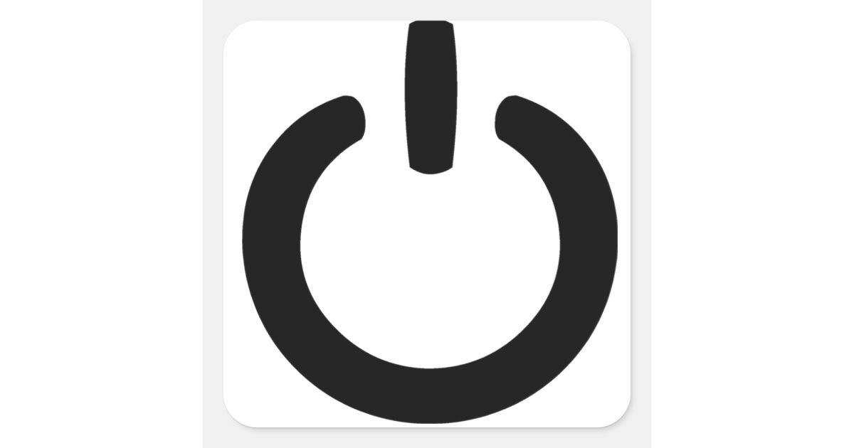 Power Symbol Square Sticker | Zazzle