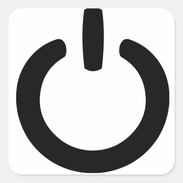 Power Symbol Square Sticker | Zazzle