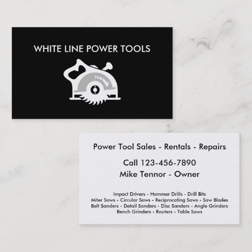 Power Tools Business Cards | Zazzle