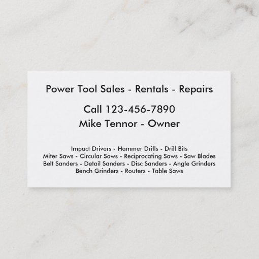 Power Tools Business Cards | Zazzle