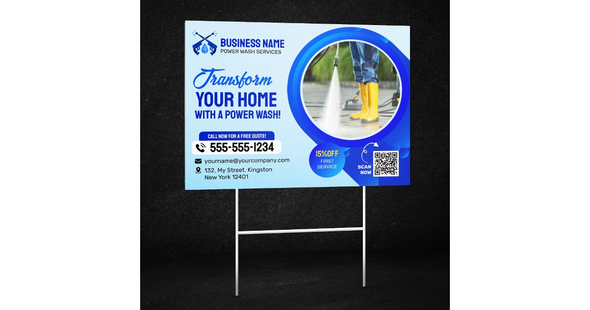 Power Wash House Cleaning Pressure Washing Sign | Zazzle