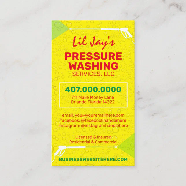 Power Washing & Cleaning Business Card Template | Zazzle