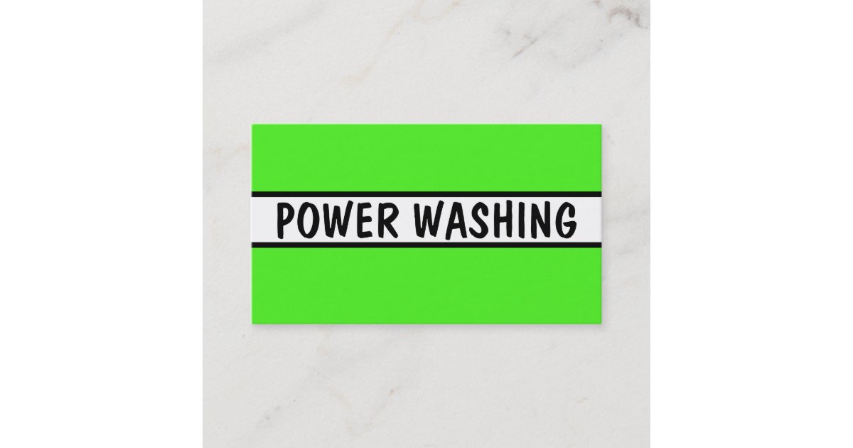 Power Washing Neon Green Business Card | Zazzle