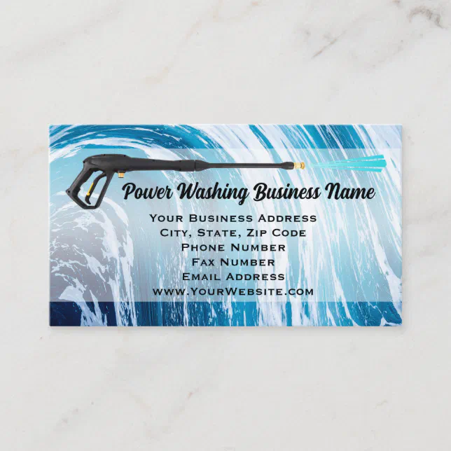 Power Washing Pressure Wash Blue Wave Contractor Business Card | Zazzle