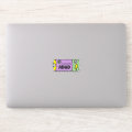 Powered by ADHD | Purple & Green Battery Sticker | Zazzle