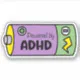 Powered by ADHD | Purple & Green Battery Sticker | Zazzle