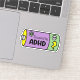 Powered by ADHD | Purple & Green Battery Sticker | Zazzle