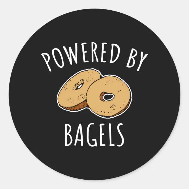 Powered By Bagels Bagel Classic Round Sticker | Zazzle