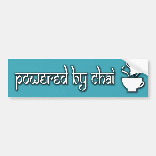 Powered by Chai Bumper Sticker | Zazzle