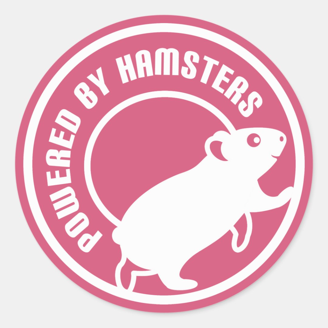 Powered by Hamsters Classic Round Sticker | Zazzle