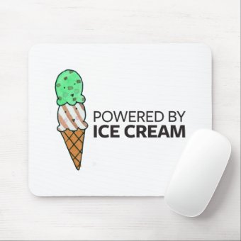 Powered by Ice Cream Mouse Pad | Zazzle