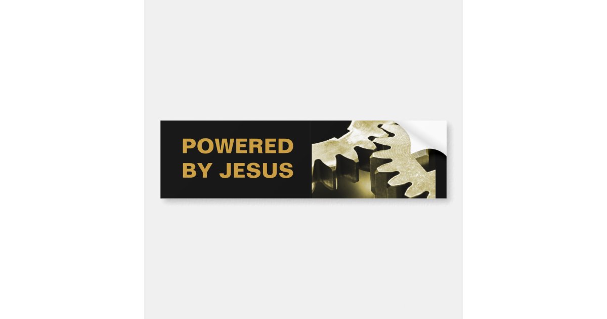 Powered By Jesus Bumper Sticker | Zazzle