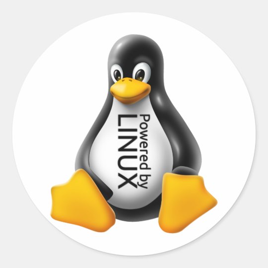 Powered by Linux Classic Round Sticker | Zazzle.com