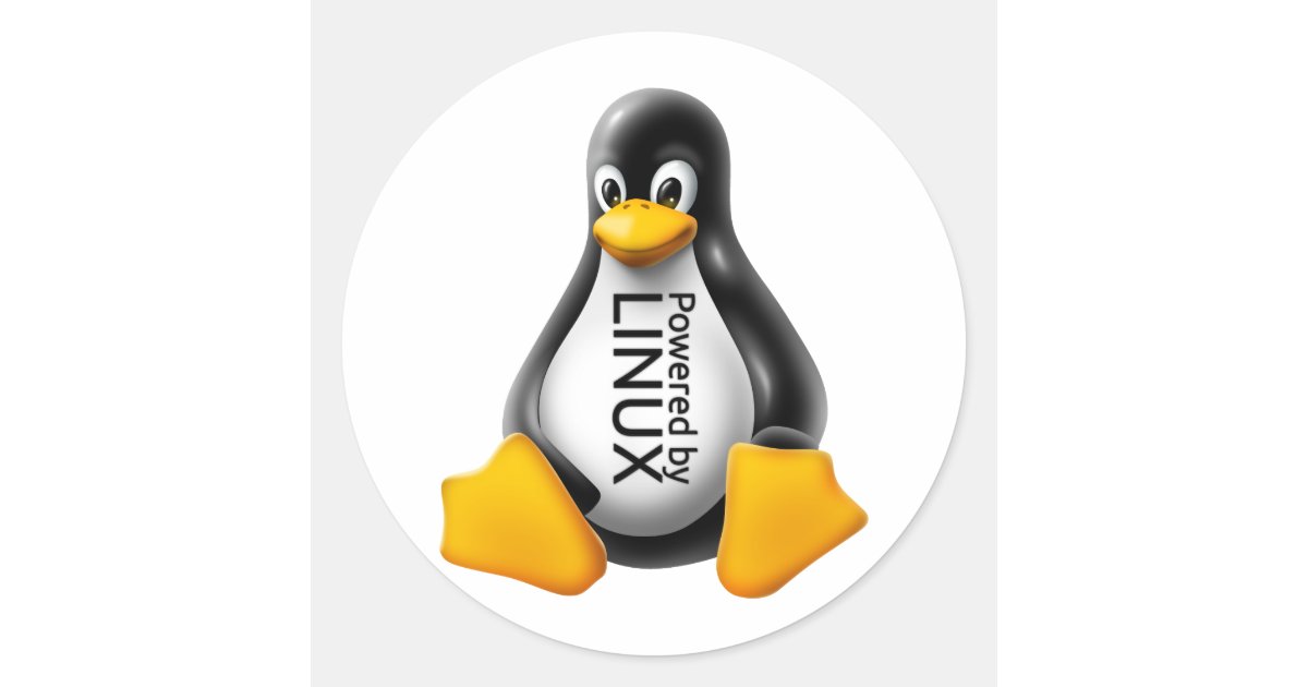 Powered by Linux Classic Round Sticker | Zazzle