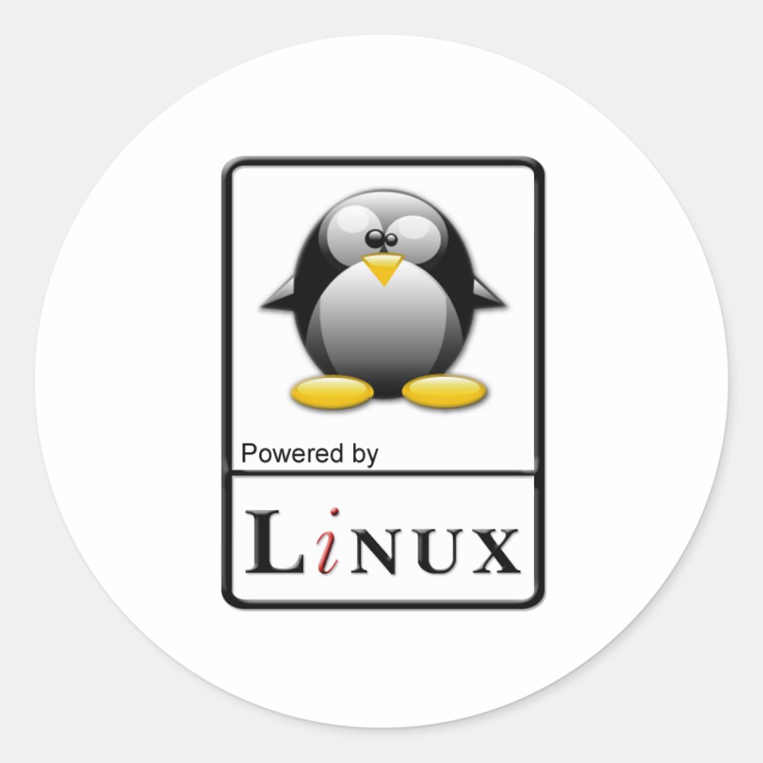 Powered by Linux Classic Round Sticker | Zazzle