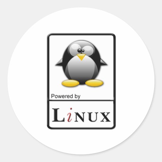 Powered by Linux Classic Round Sticker | Zazzle.com