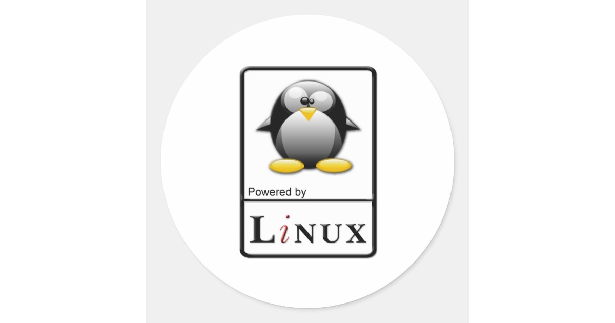 Powered by Linux Classic Round Sticker | Zazzle