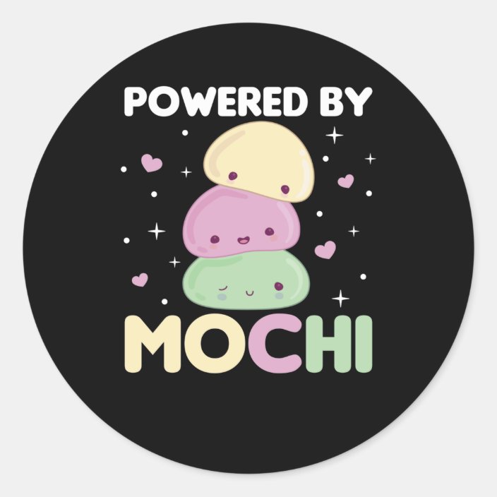 Powered By Mochi - Kawaii Mochi Ice Cream Classic Round Sticker ...