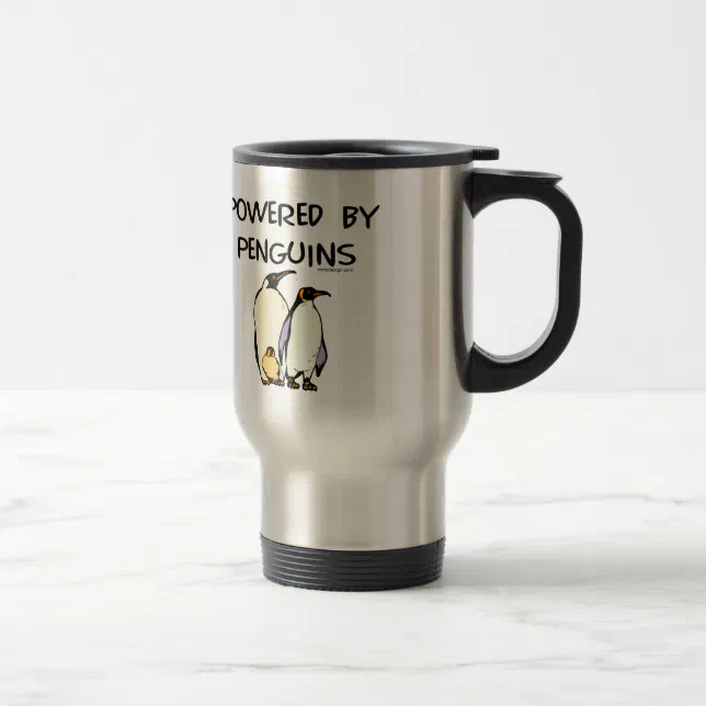Powered By Penguins Travel Mug | Zazzle