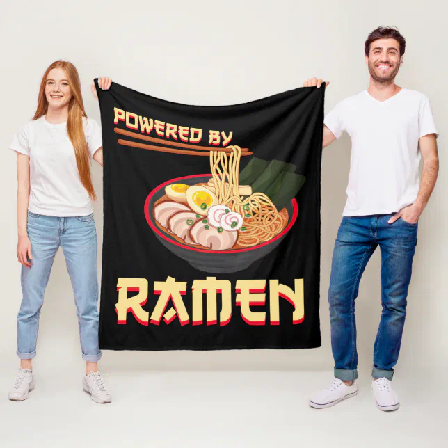 Powered By Ramen Japanese Anime Noodles Fleece Blanket | Zazzle