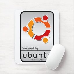Powered By Ubuntu Mousepad | Zazzle