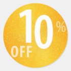 RETAIL BADGE - 10% OFF CLASSIC ROUND STICKER | Zazzle.com