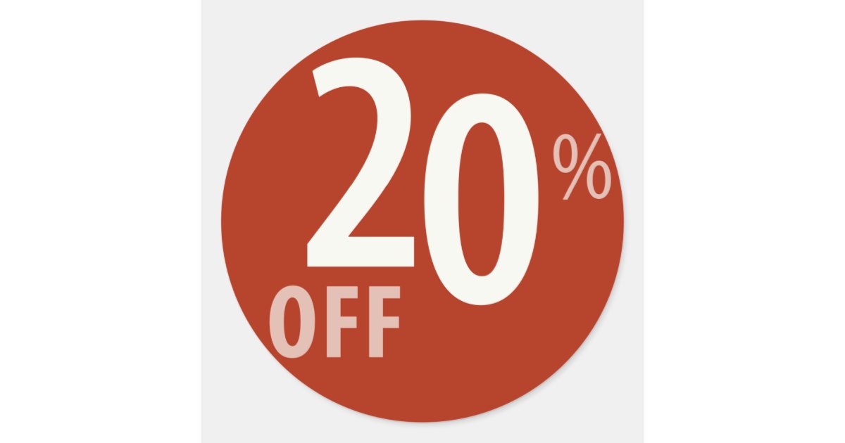 Powerful 20% OFF SALE Sign Classic Round Sticker | Zazzle