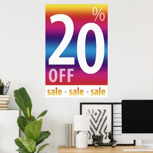 Powerful 20% OFF SALE Sign | Colorful | Zazzle