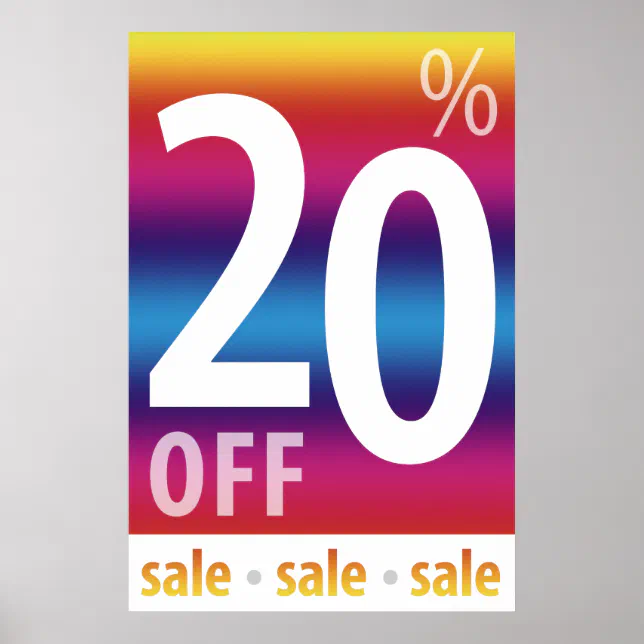 Powerful 20% OFF SALE Sign | Colorful | Zazzle