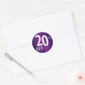 Powerful 20% OFF SALE Sign | Purple Glitter Classic Round Sticker | Zazzle