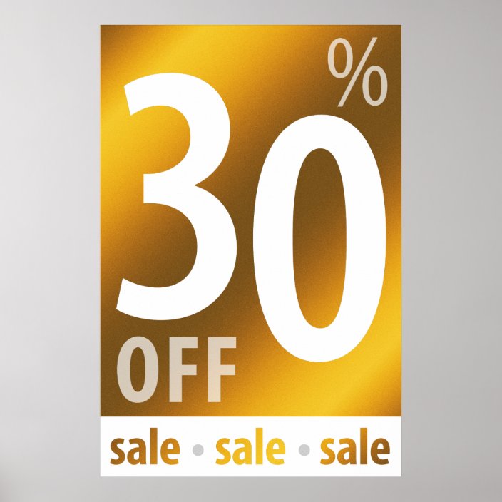 Powerful 30% OFF SALE Sign | Golden | Zazzle.com