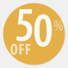 Powerful 50% OFF SALE Sign | Blue Glitter Classic Round Sticker ...
